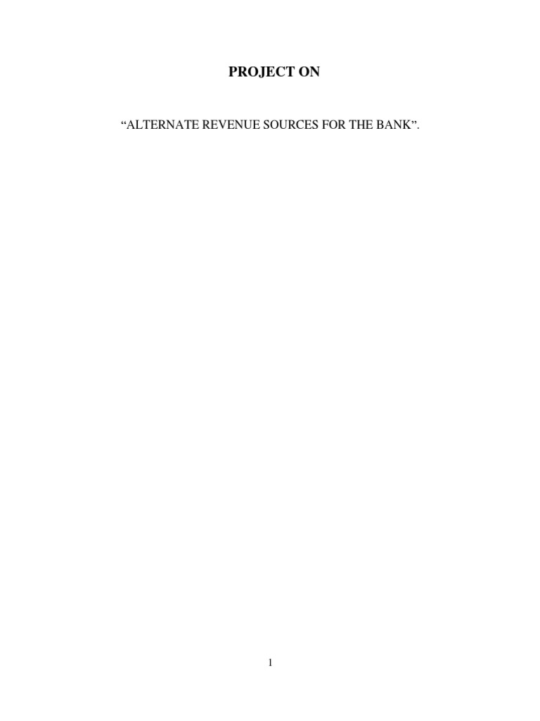 Alternate Revenue Sources For The Bank, Idbi Bank - Marketing | PDF ...