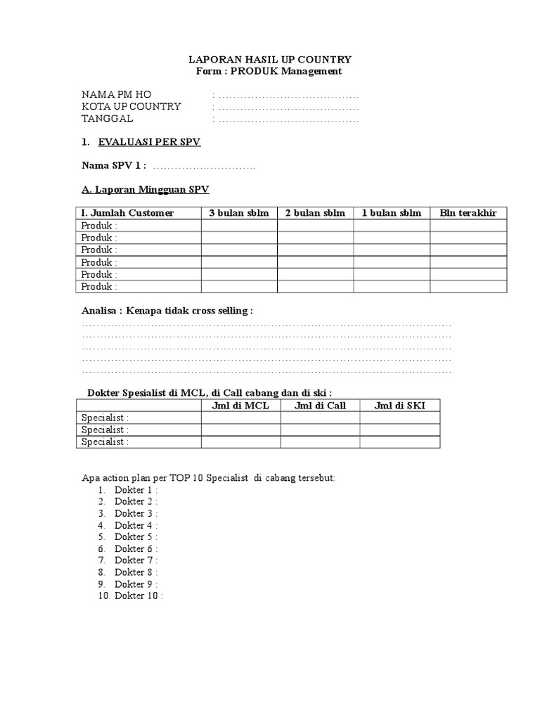 Laporan Evaluasi dan Training SPV | PDF