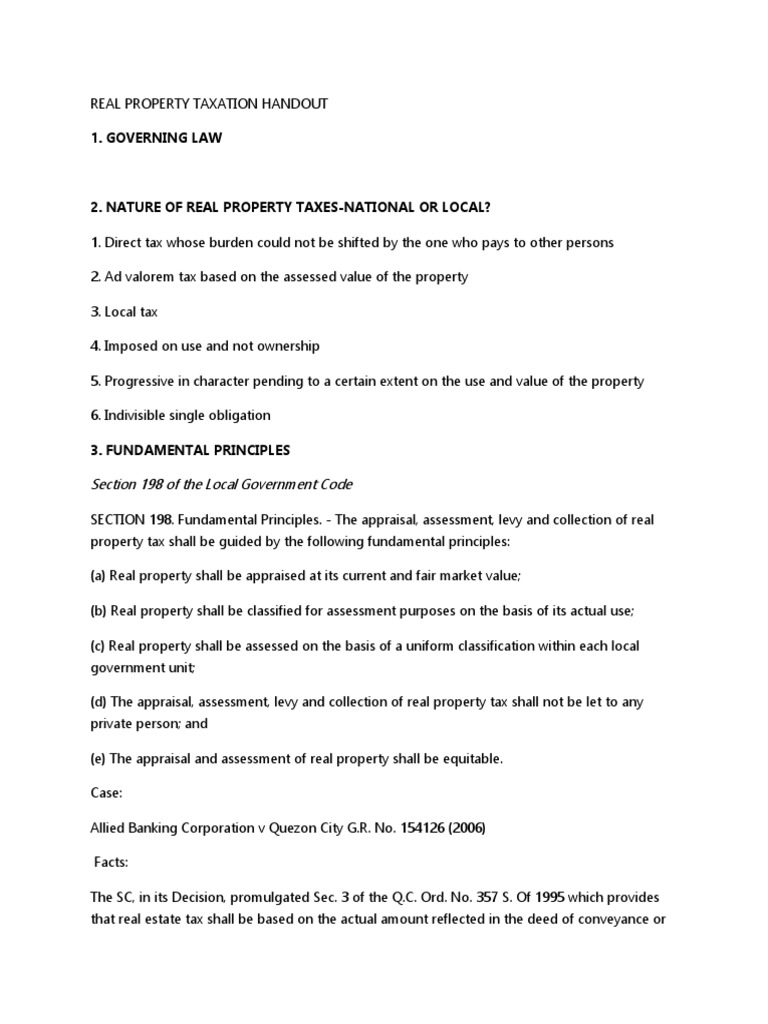 Real Property Tax Handout | PDF | Tax Refund | Taxes