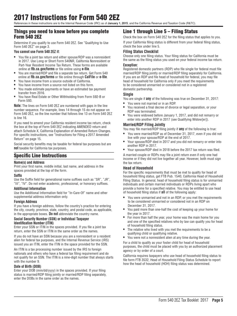 540 2ez Instructions | PDF | Use Tax | Tax Refund