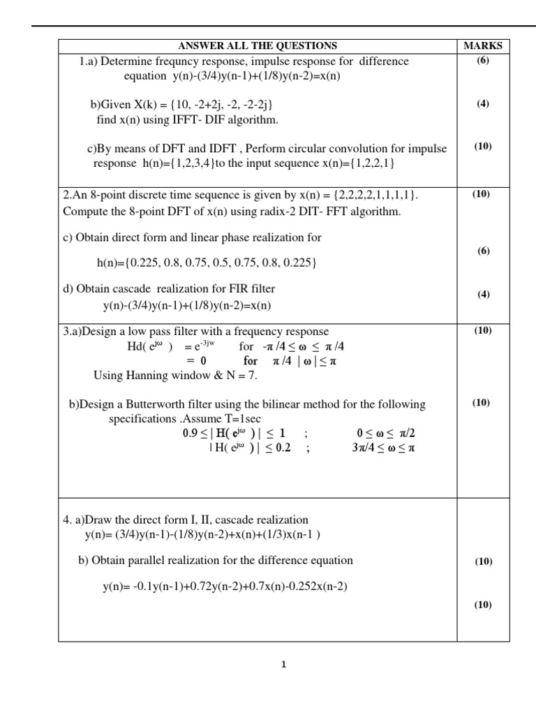 DSP Assignment | Download Free PDF | Discrete Fourier Transform ...