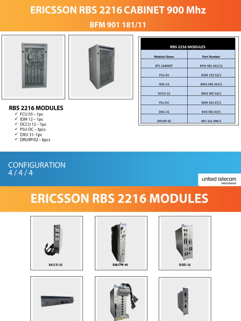 Ericsson RBS2216 900Mhz Cabinet | PDF | Technology & Engineering