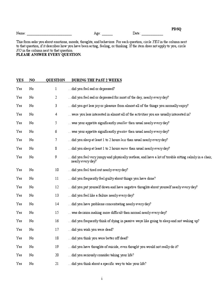 PDSQ ForPatients | PDF | Psychological Trauma | Anxiety
