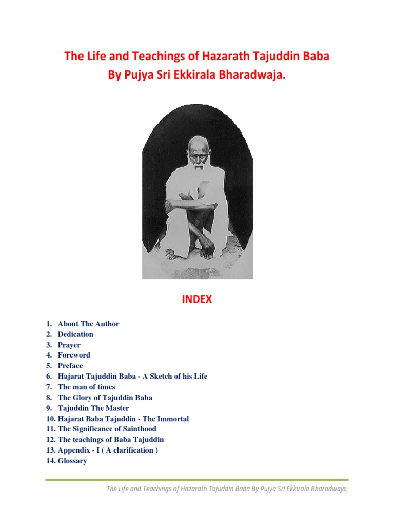 The Life and Teachings of Hazarath Tajuddin Baba | PDF | Sufism ...