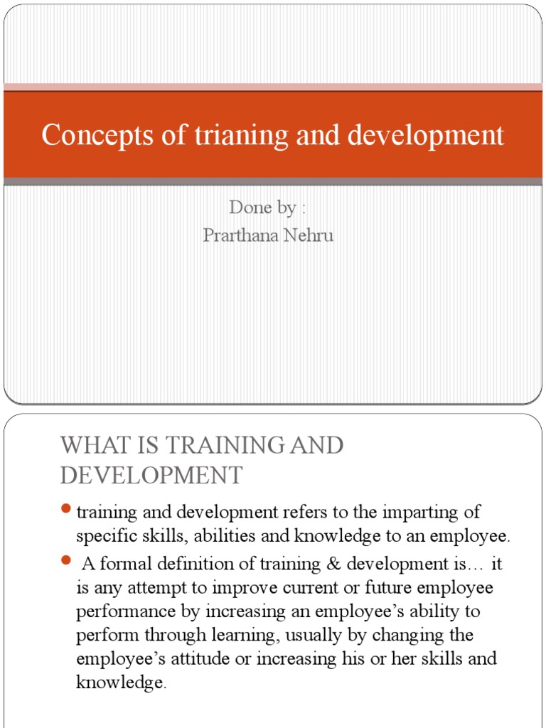 Concepts of Trianing and Development | PDF | Attitude (Psychology) | Employment