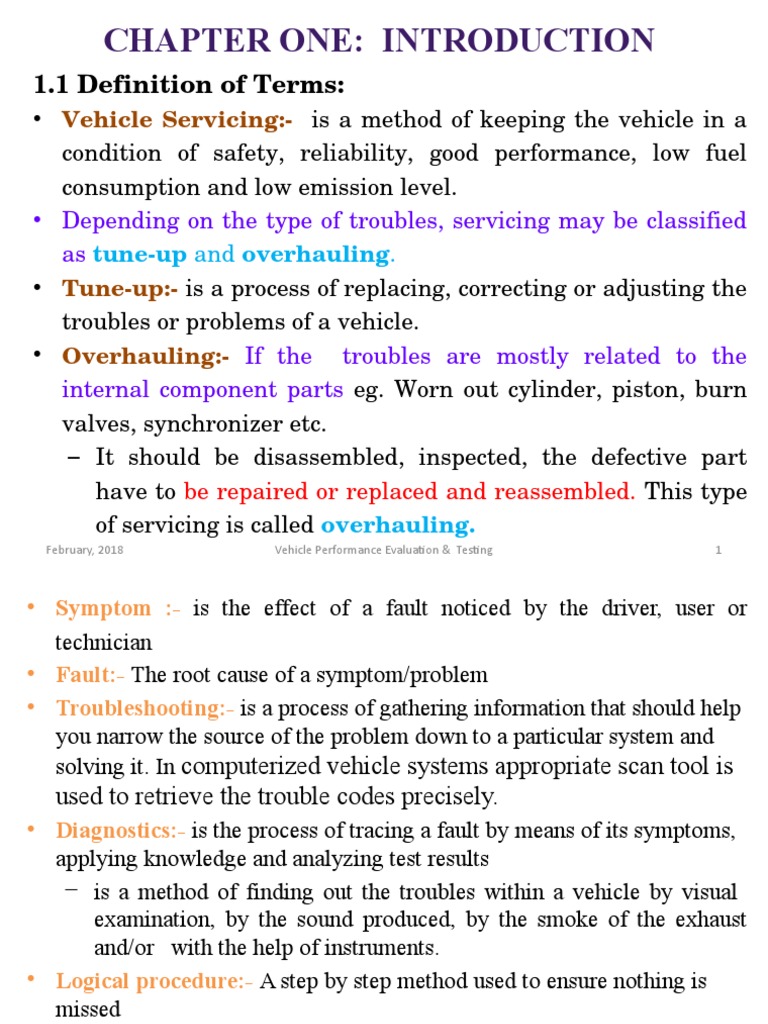 Chapter One: Introduction: 1.1 Definition of Terms | PDF | Fires | Vehicles