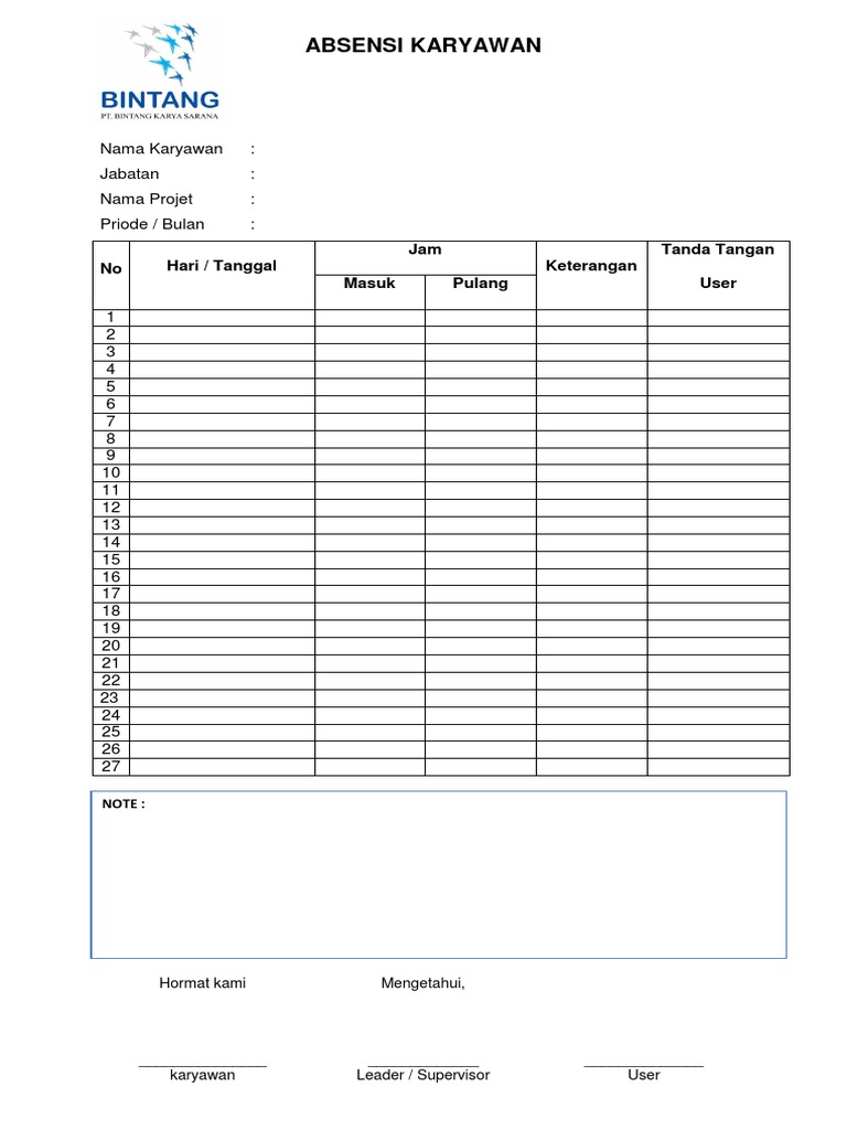 Absensi Karyawan | PDF