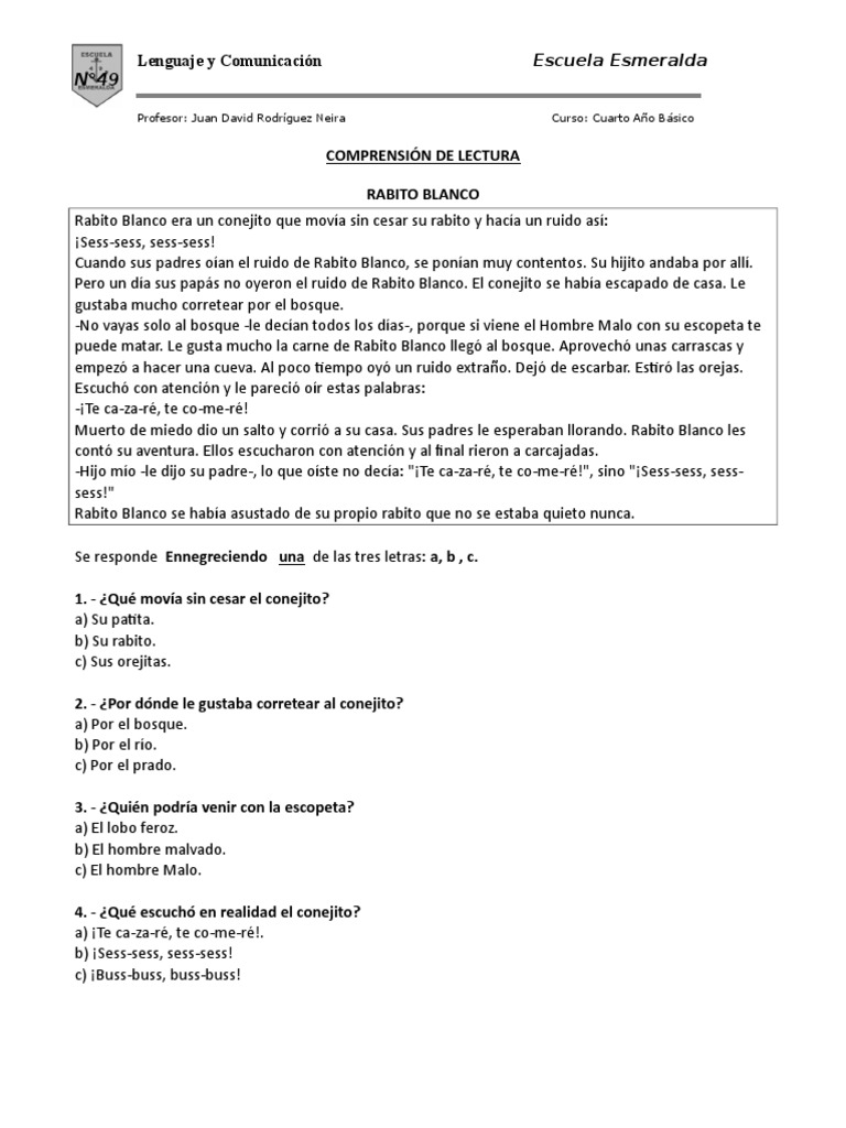 Comprensión de lectura sobre el miedo de Poldo el perrito | PDF | Tren ...