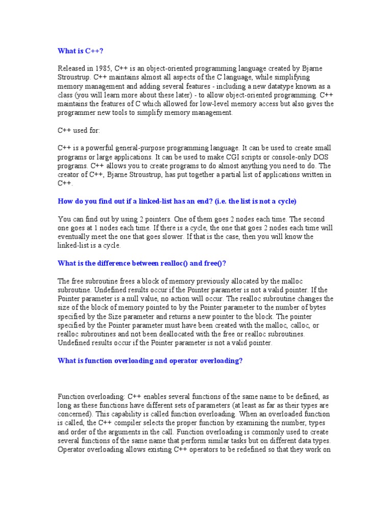 C Interview Questions Constructor Object Oriented Programming