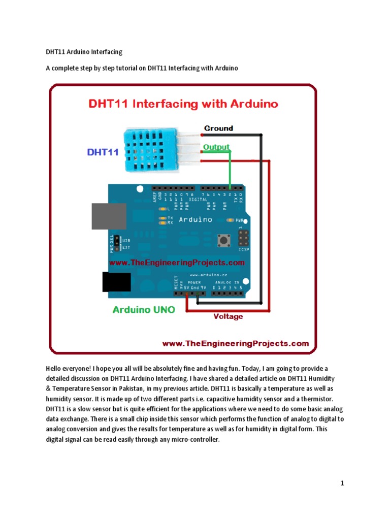 DHT11 Arduino Interfacing | Download Free PDF | Arduino | Microcontroller