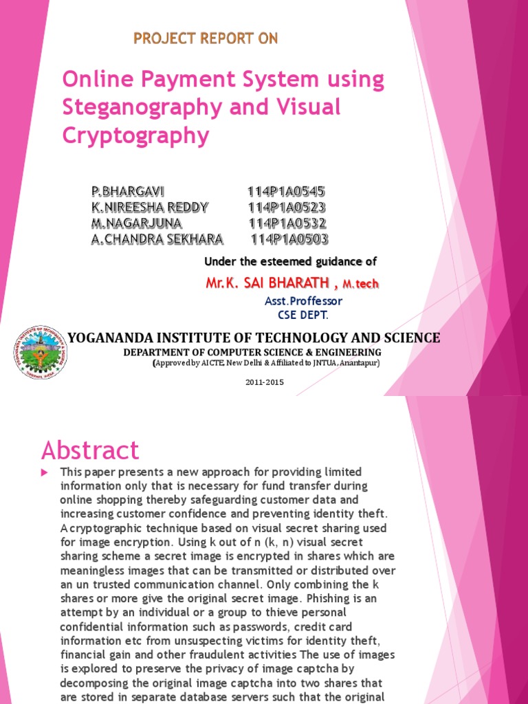 Online Payment System Using Steganography and Visual Cryptography | PDF | Cryptography | Phishing