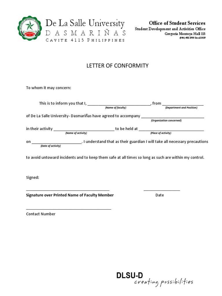 Letter of Conformity | PDF