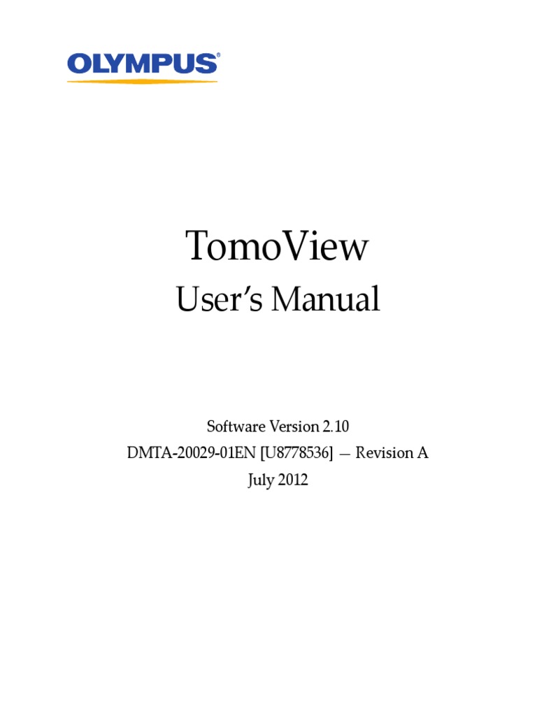 DMTA 20029 01EN - Rev - A TomoView - 210 User PDF | PDF | Windows Xp | Microsoft Windows