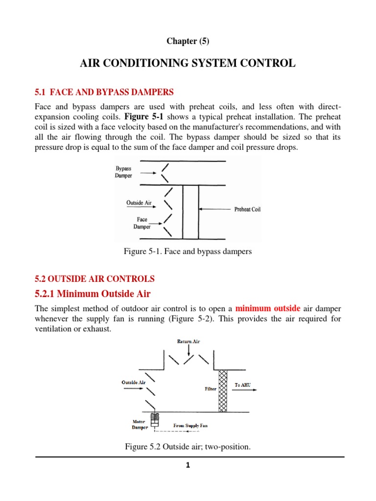 Air Conditioning System Control: 5.1 Face and Bypass Dampers | PDF ...