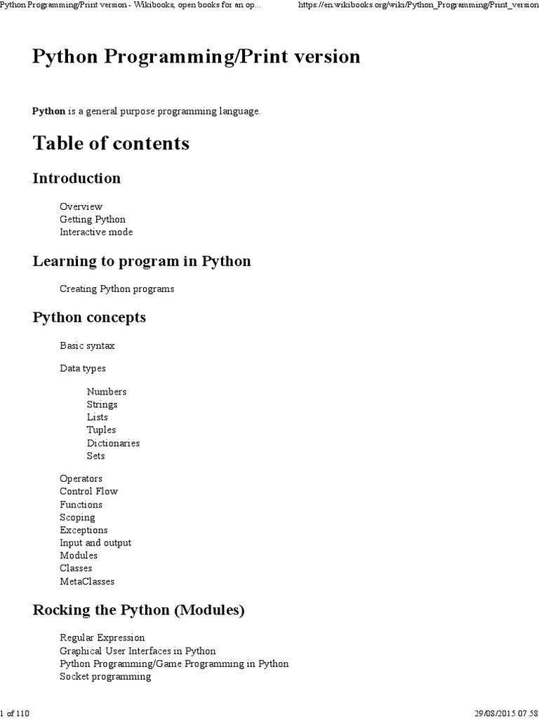 Python Wikibooks Pdf Boolean Data Type Python Programming Language