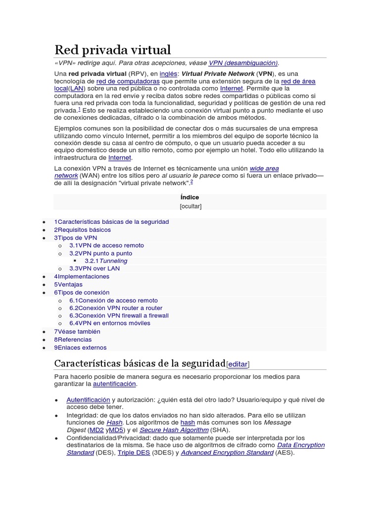 Red Privada Virtual | PDF | Red privada virtual | Estándares de red