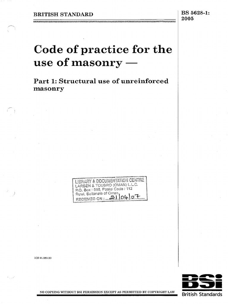 BS 5628-1 2005 PDF | PDF