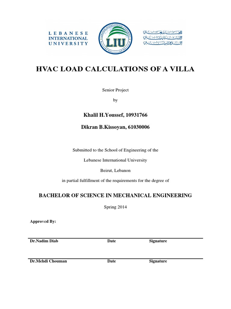 Hvac Load Calculations of A Villa | PDF | Hvac | Air Conditioning