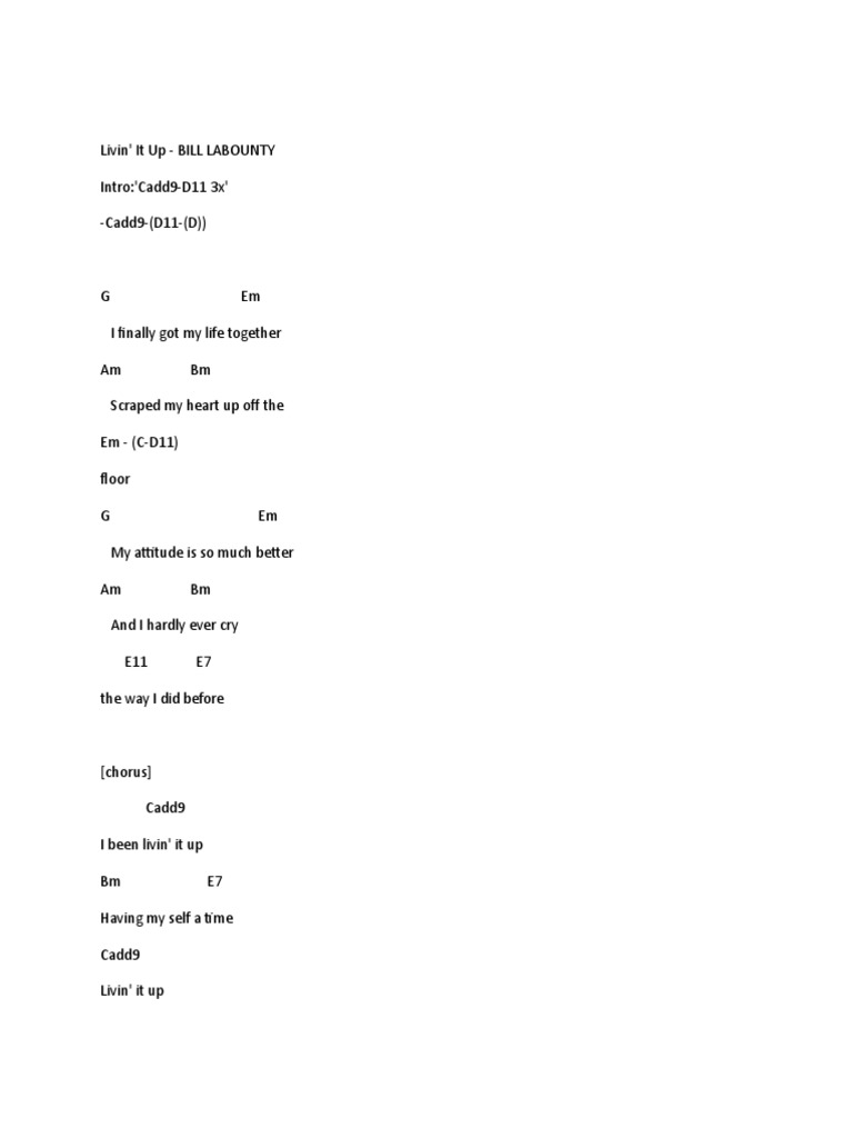 Livin' It Up - Bill Labounty | PDF