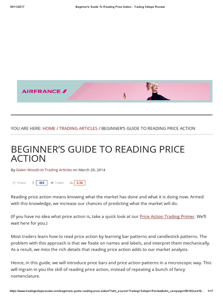 Beginner's Guide To Reading Price Action - Trading Setups Review | PDF ...