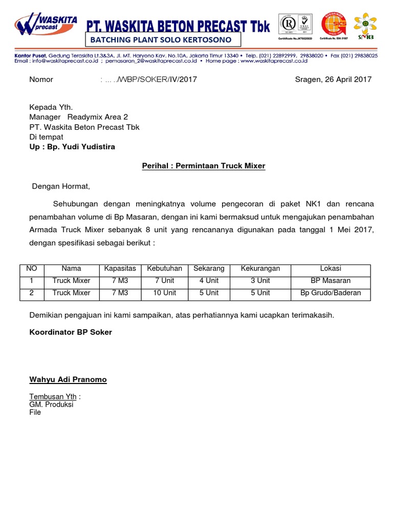 Surat Permintaan TM 8 | PDF