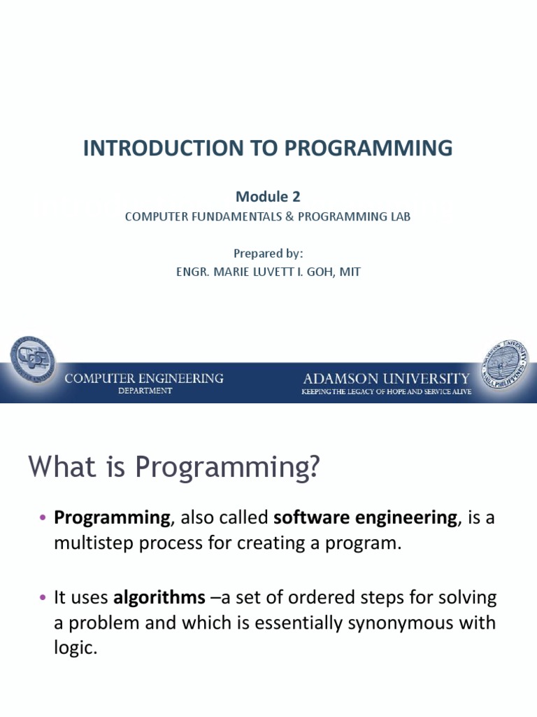 Module 2 Introduction To Programming Updated Pdf Computer 2907