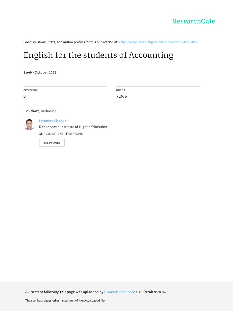 Accounting English for Students | PDF | Information System | Enterprise ...