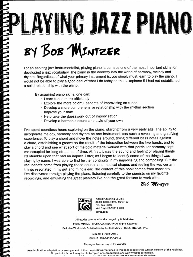 Bob Mintzer - Playing Jazz Piano | PDF