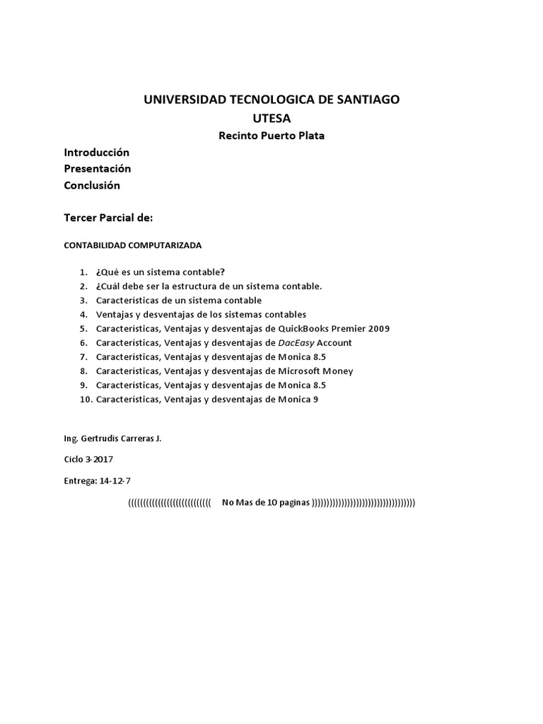 Contabilidad Computarizada: Sistemas y Comparativas | PDF