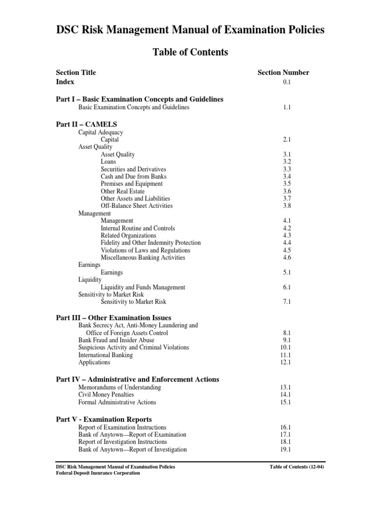FDIC Manual of Policies | PDF | Federal Deposit Insurance Corporation ...