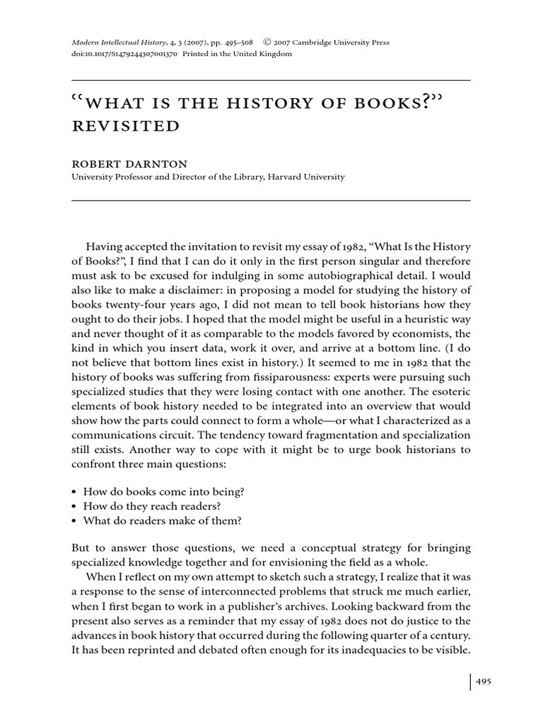 Darton. What Is The History of Books PDF | PDF | Publishing | Books
