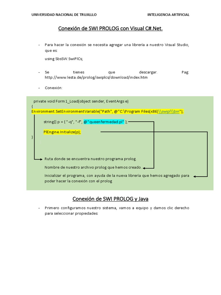 Conexión de SWI PROLOG y Java | PDF | Mi sql | Entorno de desarrollo integrado