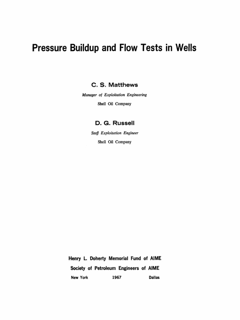 Pressure Buildup and Flow Tests in Wells | PDF | Laplace Transform ...