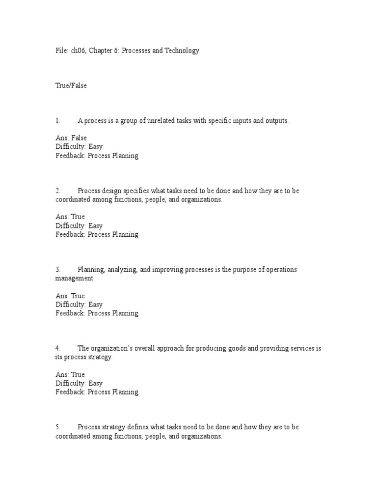 CH 06 | PDF | Operations Management | Mass Production