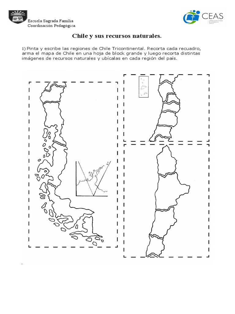 Mapa de Chile Tricontinental para Colorear | PDF | Ciencias sociales