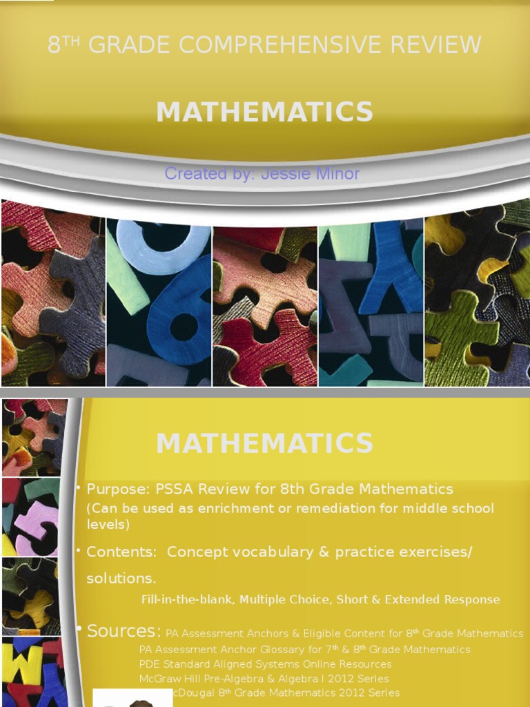 Grade 8 Math Review 1 | PDF | Area | Triangle