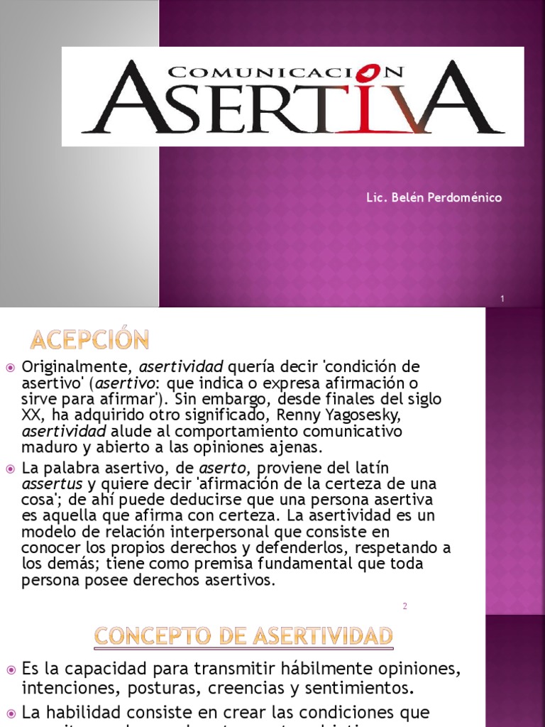 Presentacion Comunicacion Asertiva | PDF | Certeza | Conflicto (proceso)