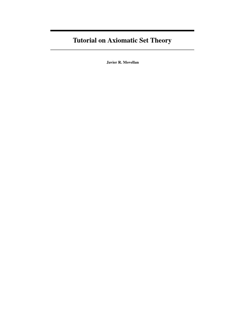 Tutorial On Axiomatic Set Theory - Movellan | PDF | Empty Set | Function (Mathematics)