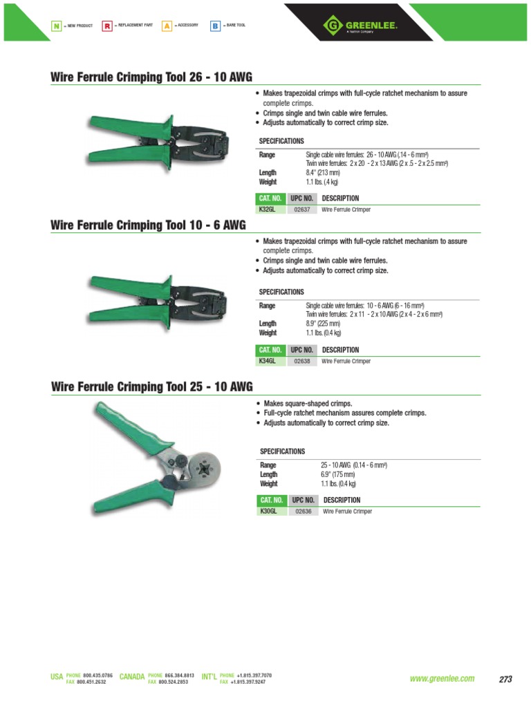 K30GL - Greenlee | PDF | Electrical Engineering | Wire