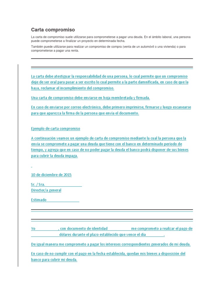 Carta Compromiso | PDF