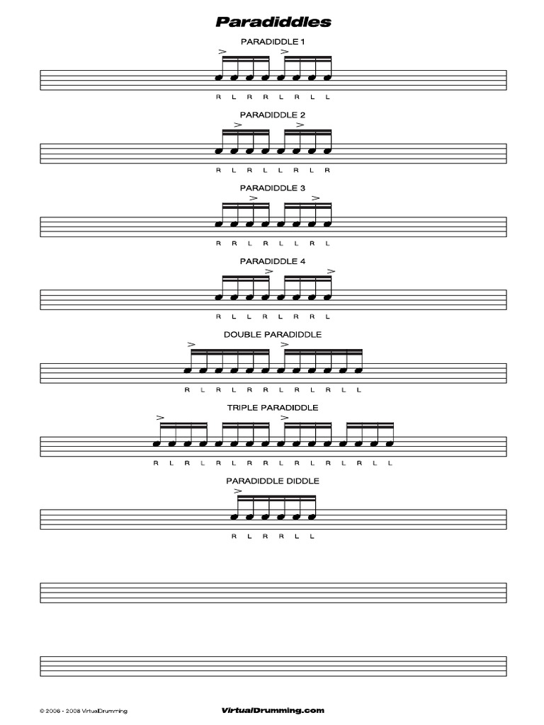 Drum Lessons Paradiddles PDF | PDF