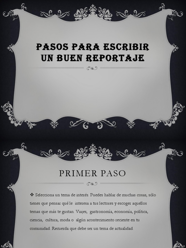 Pasos para Escribir Un Buen Reportaje | PDF