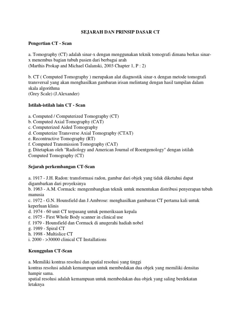 2@sejarah Dan Prinsip Dasar CT Scan | PDF