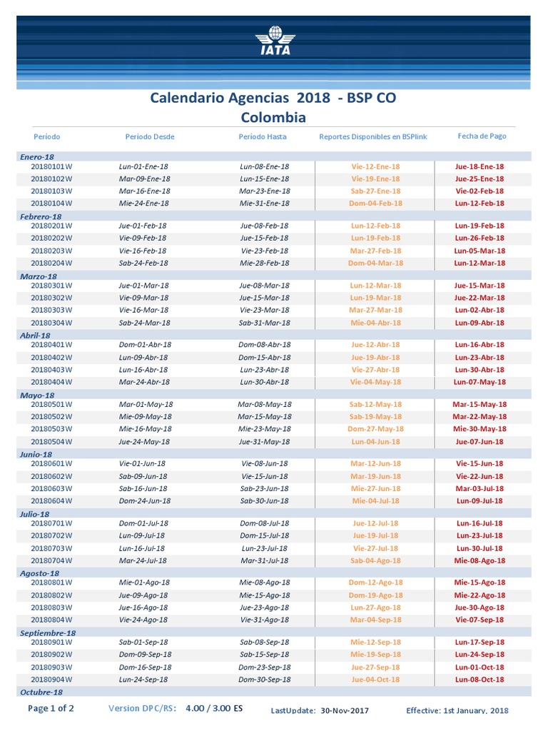 CO BSP 2018 Agents Calendar | PDF | Business
