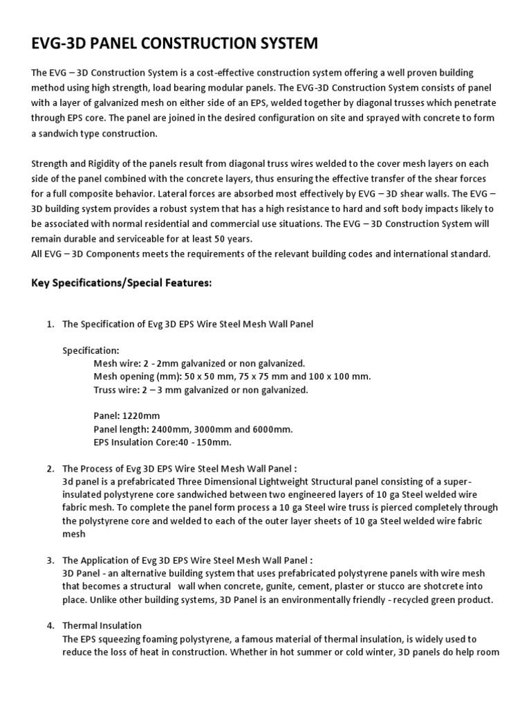 EVG 3D Construction System | PDF | Polystyrene | Wall
