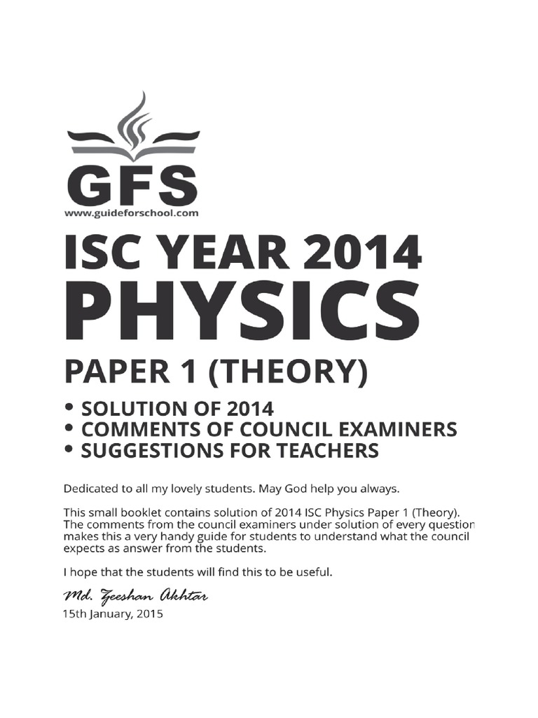 ISC 2014 Physics Paper 1 Solutions | PDF | Polarization (Waves) | Light