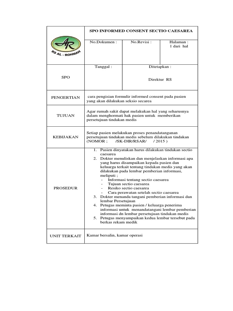 Prosedur Informed Consent Sectio Caesarea | PDF