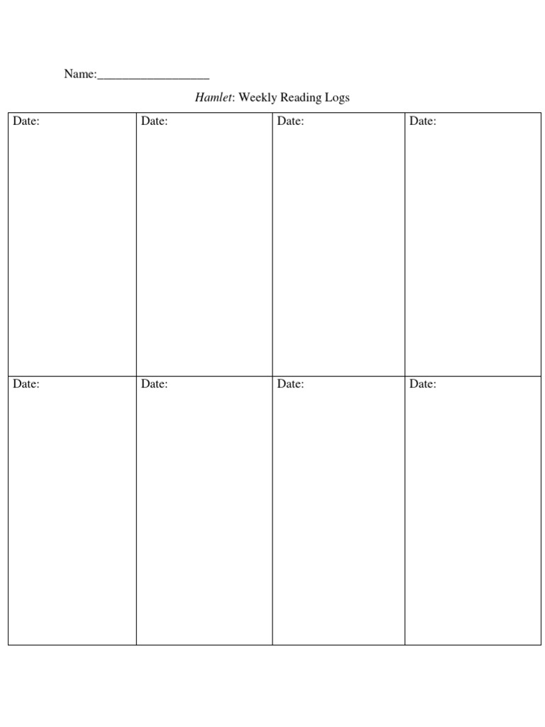 Hamlet Readings Logs | PDF | Foreign Language Studies | General Fiction