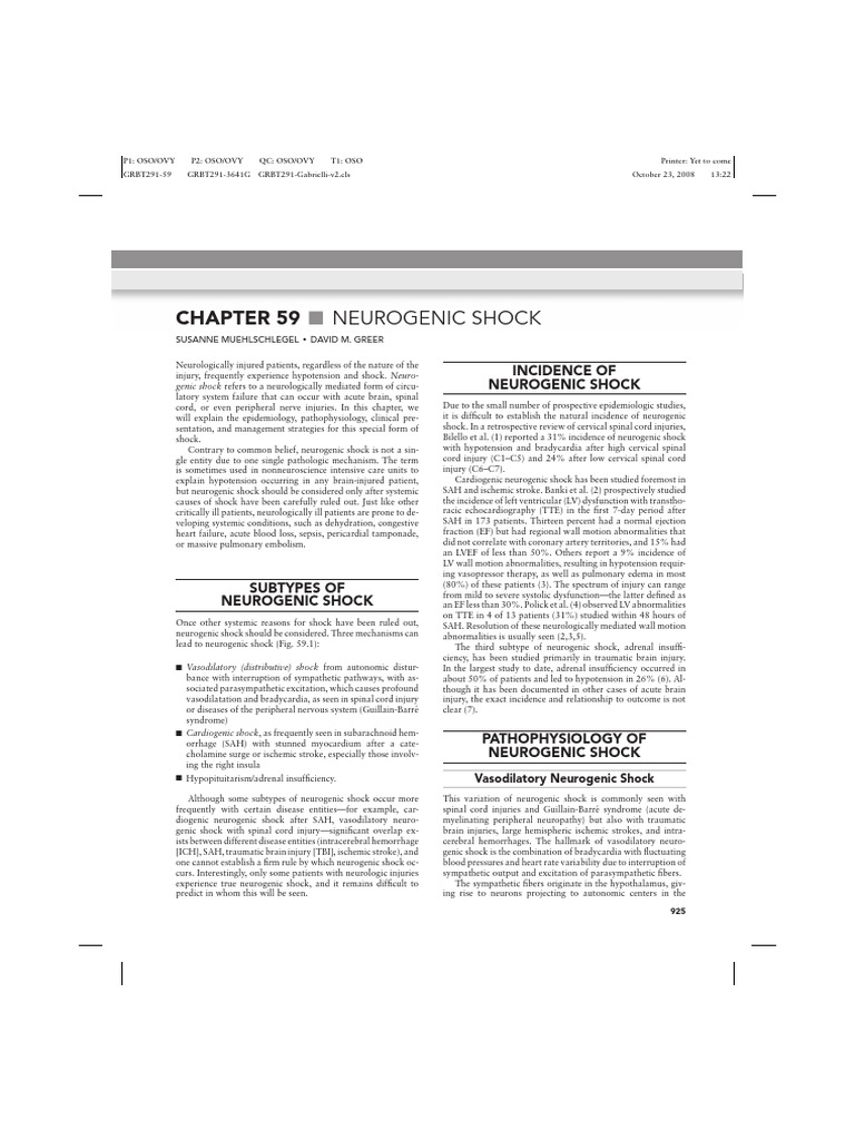 Neurogenic Shock | PDF | Shock (Circulatory) | Autonomic Nervous System