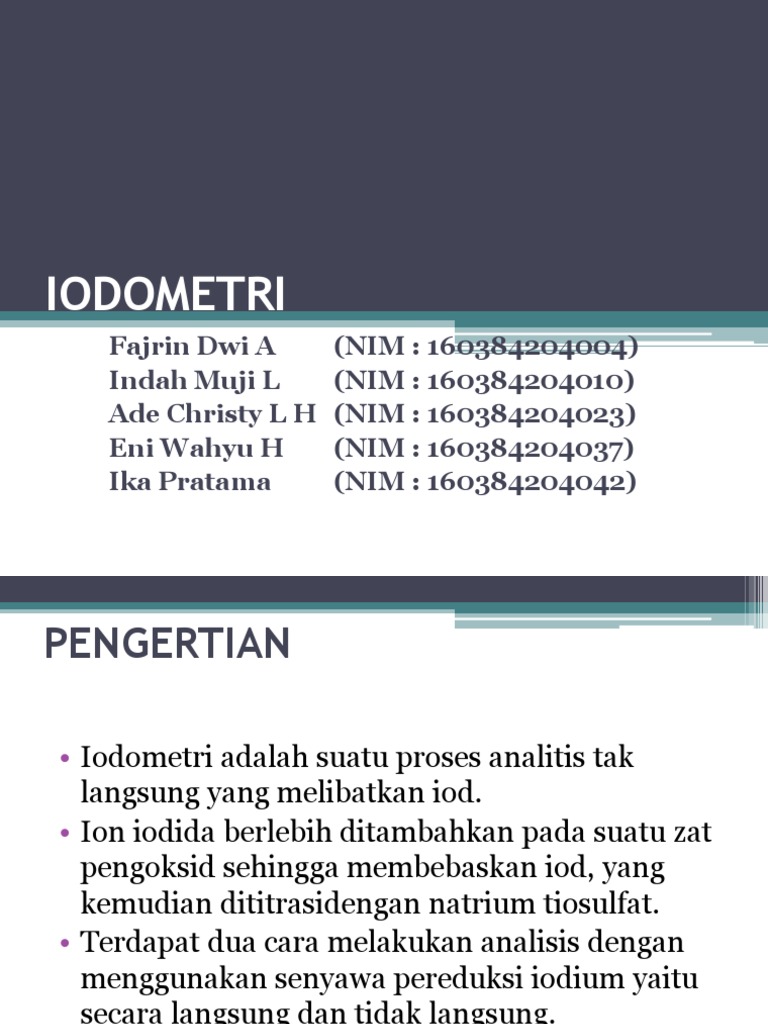 Panduan Praktis Iodometri | PDF | Sains & Matematika